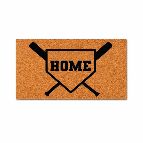 Home Baseball Home Plate Doormat, Baseball Bat Design Entryway Mat ...