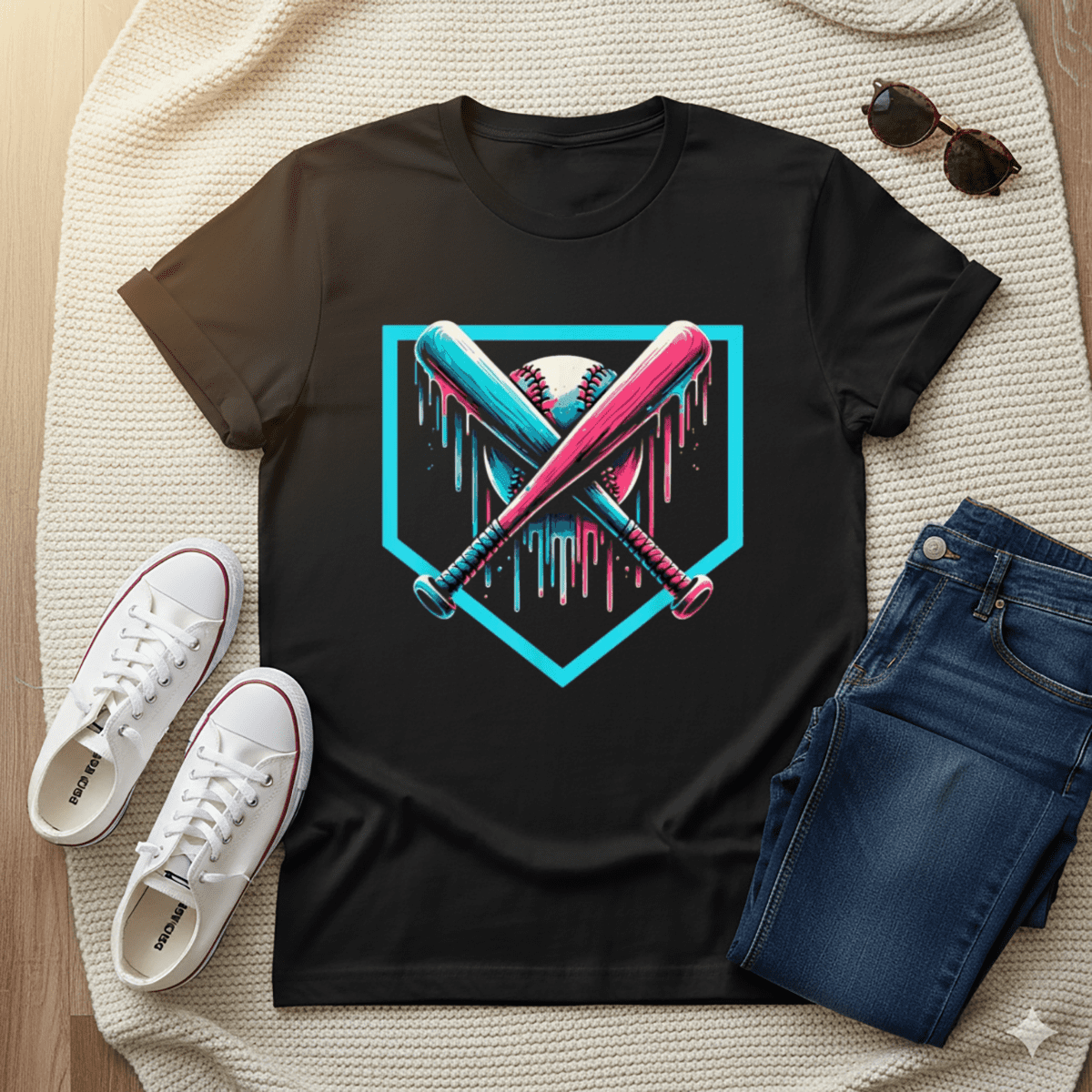 Baseball Home Plate Drip Boys Sport Equipment Graphic Design Unisex T ...