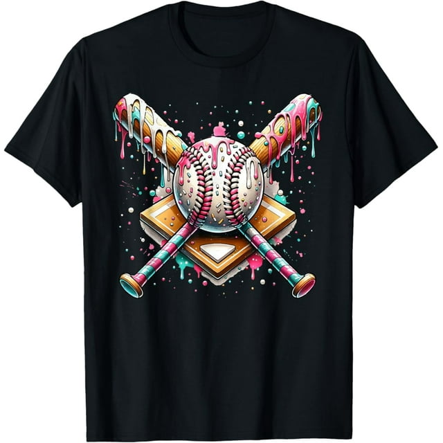 Baseball Home Plate Drip Ice Cream Dripping Baseball Player Unisex Men ...