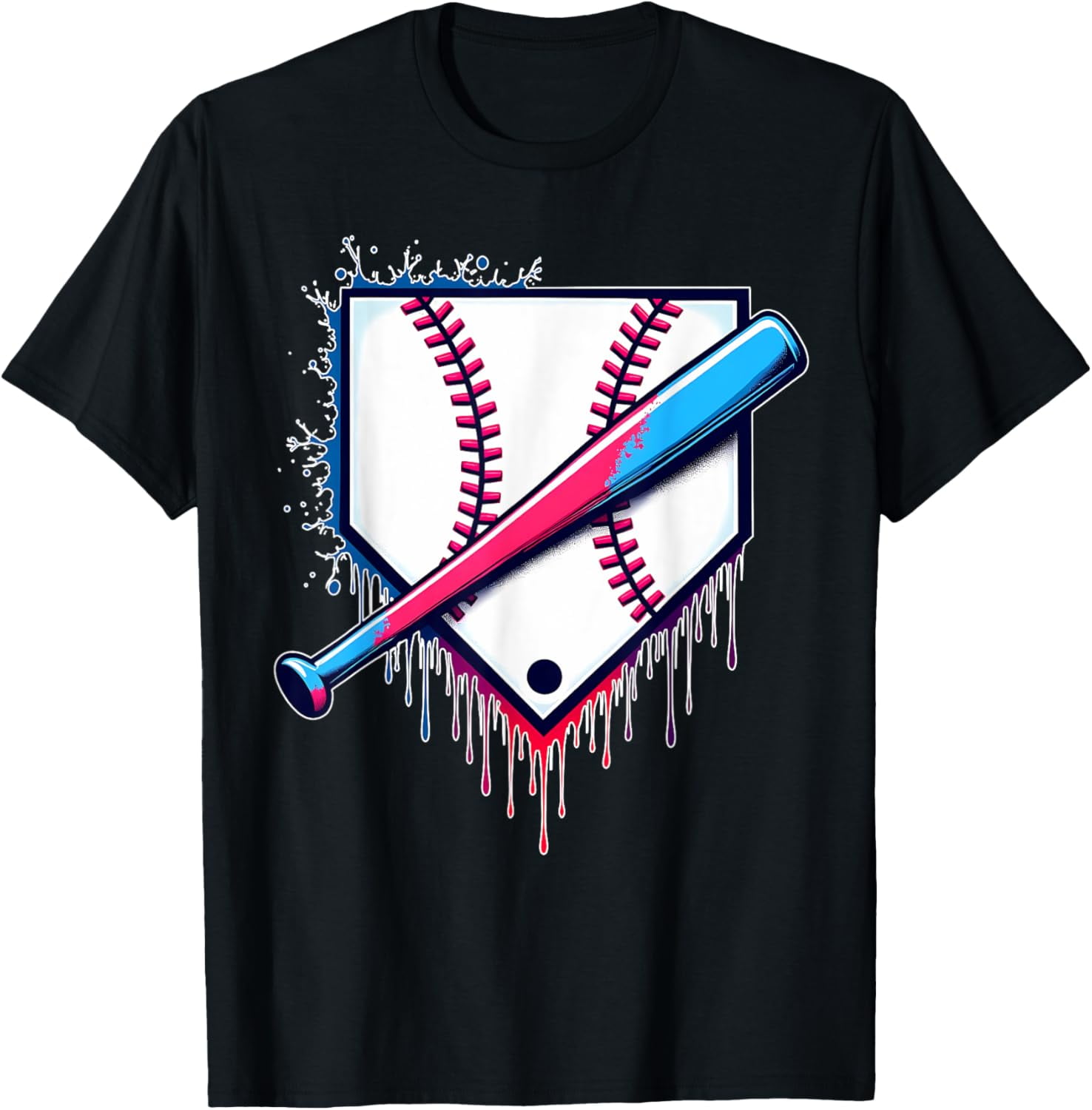 Baseball Home Plate Drip Ice Cream Sprinkles Design Lover T-Shirt ...