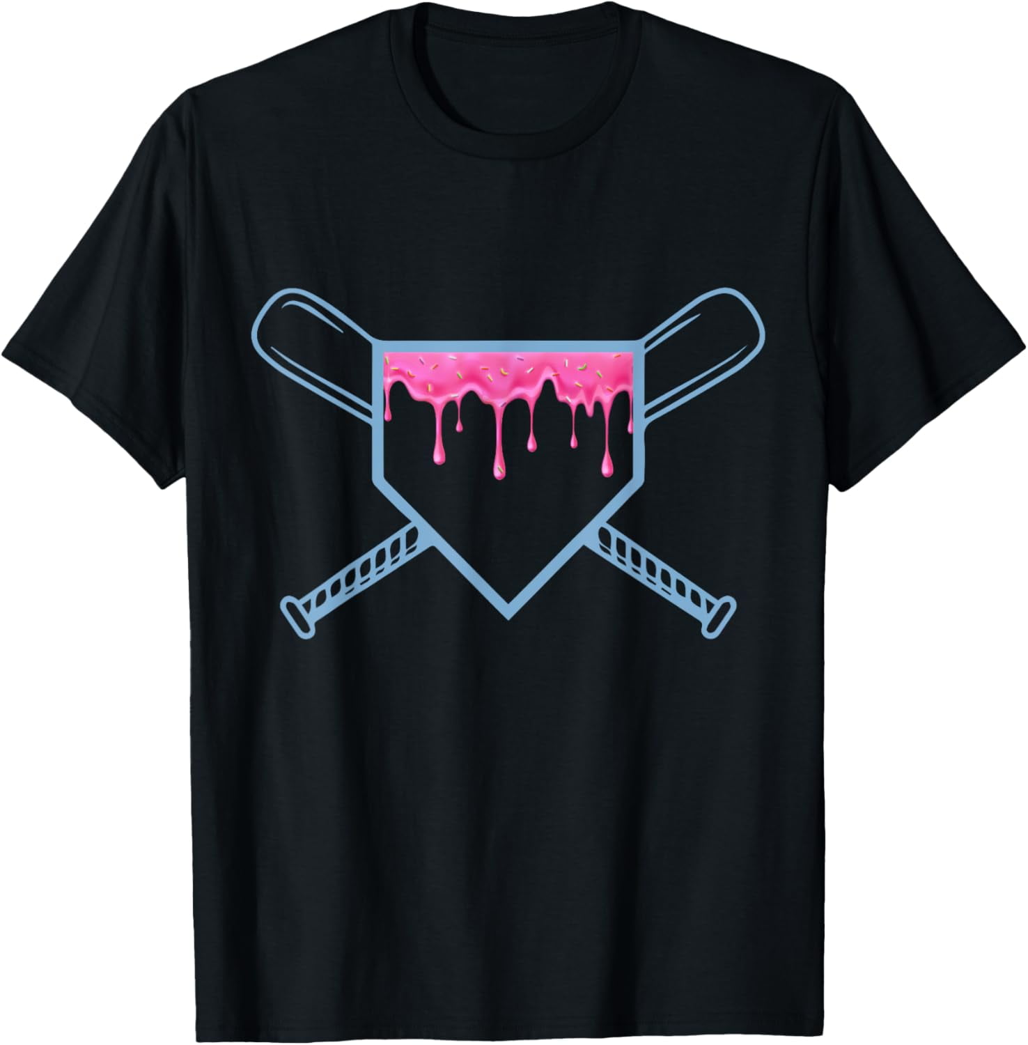 Baseball Home Plate Drip for Boys Ice Cream Spinkle T-Shirt men and ...
