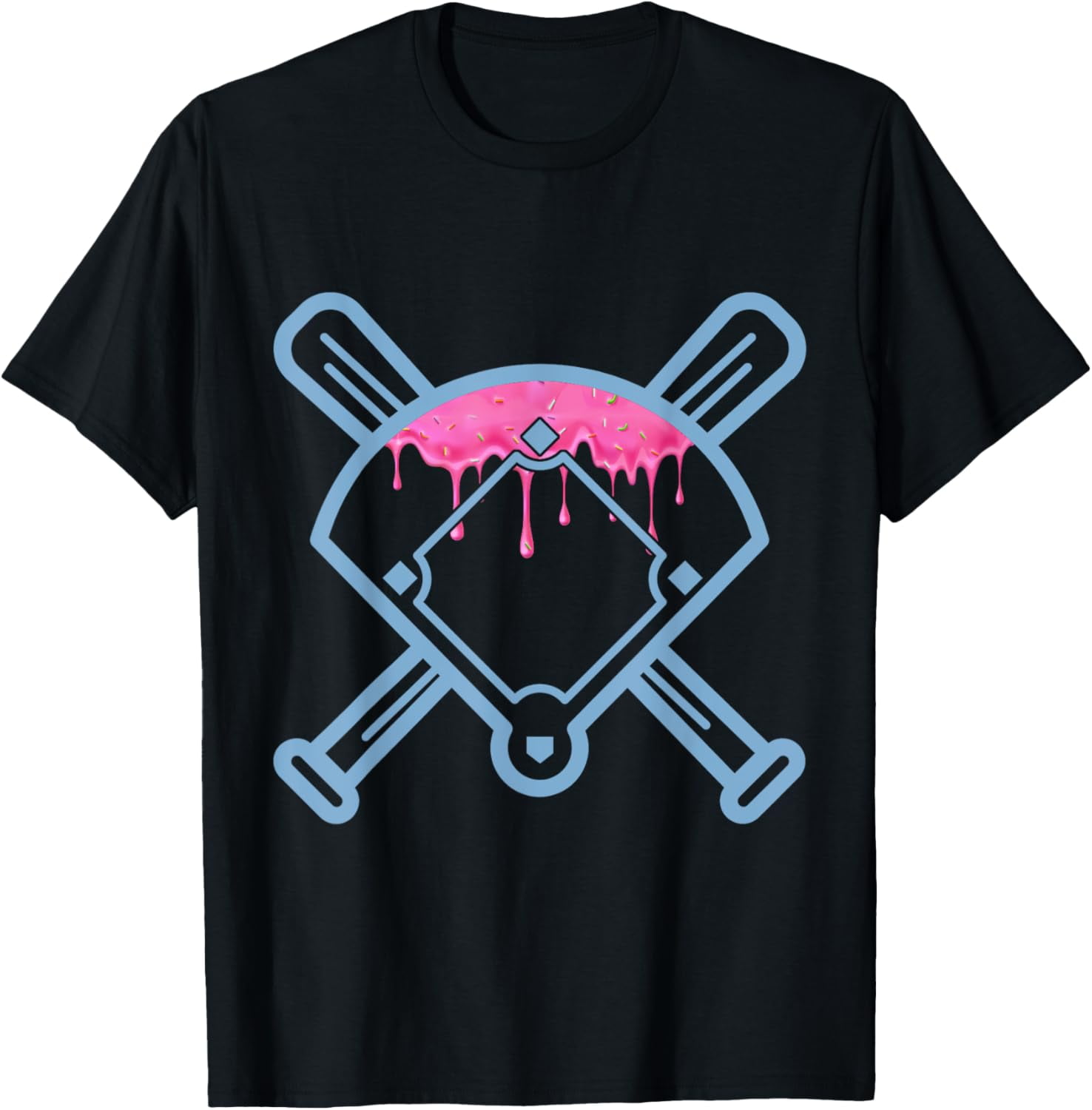 Baseball Home Plate Drip for Boys Ice Cream Spinkle T-Shirt - Walmart.com