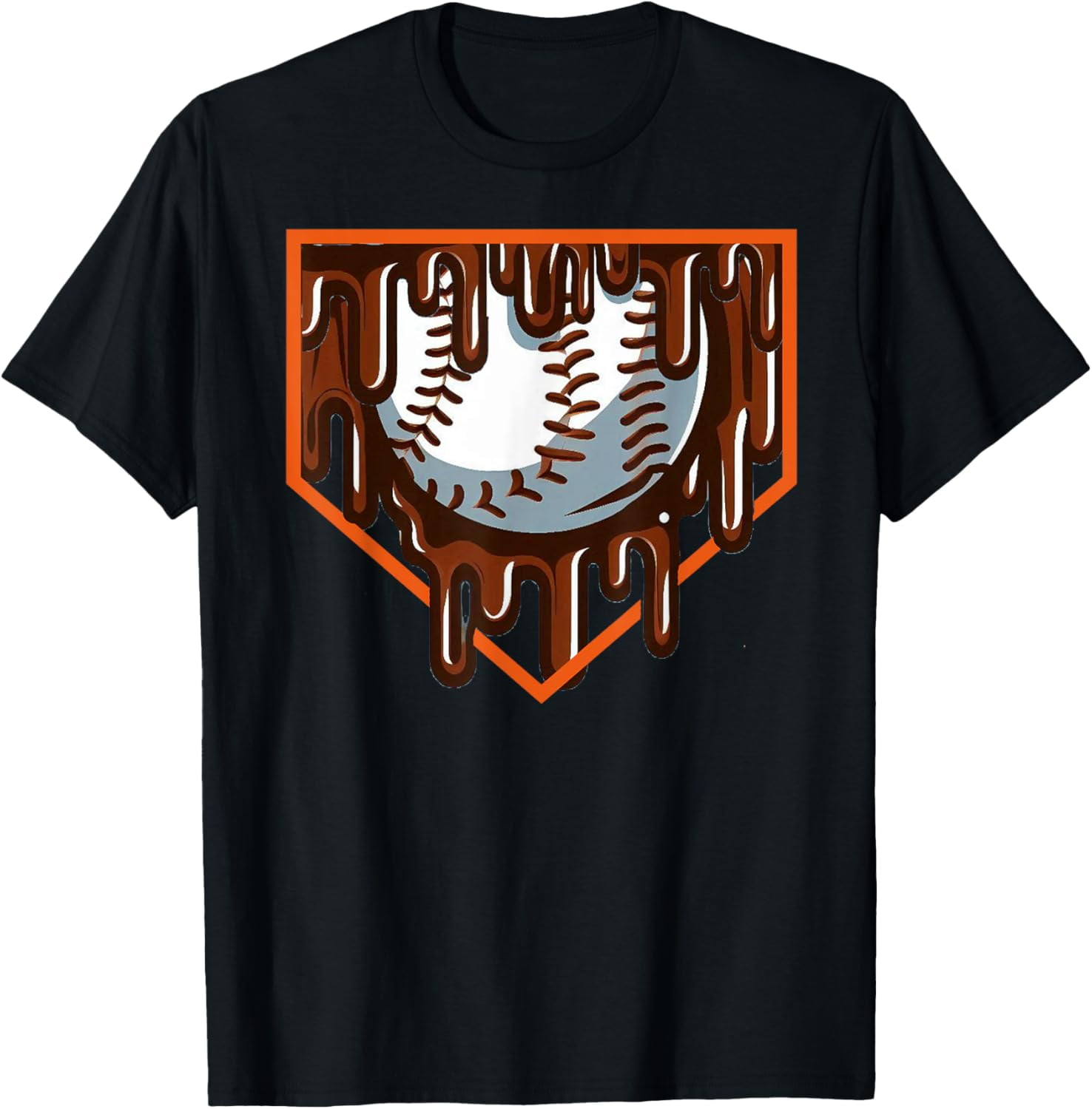Baseball Home Plate Drip shirt Ice Cream Softball & Baseball T-Shirt ...