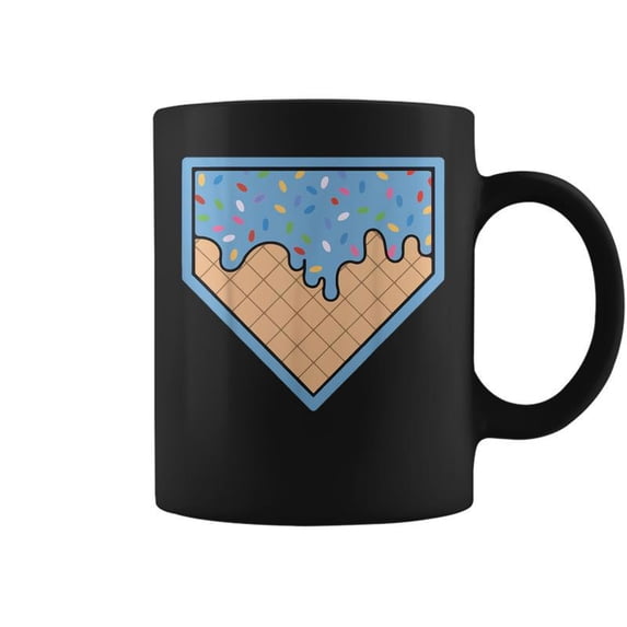 Baseball Home Plate Ice Cream Drip With Sprinkles For Boys Coffee Mugs ...