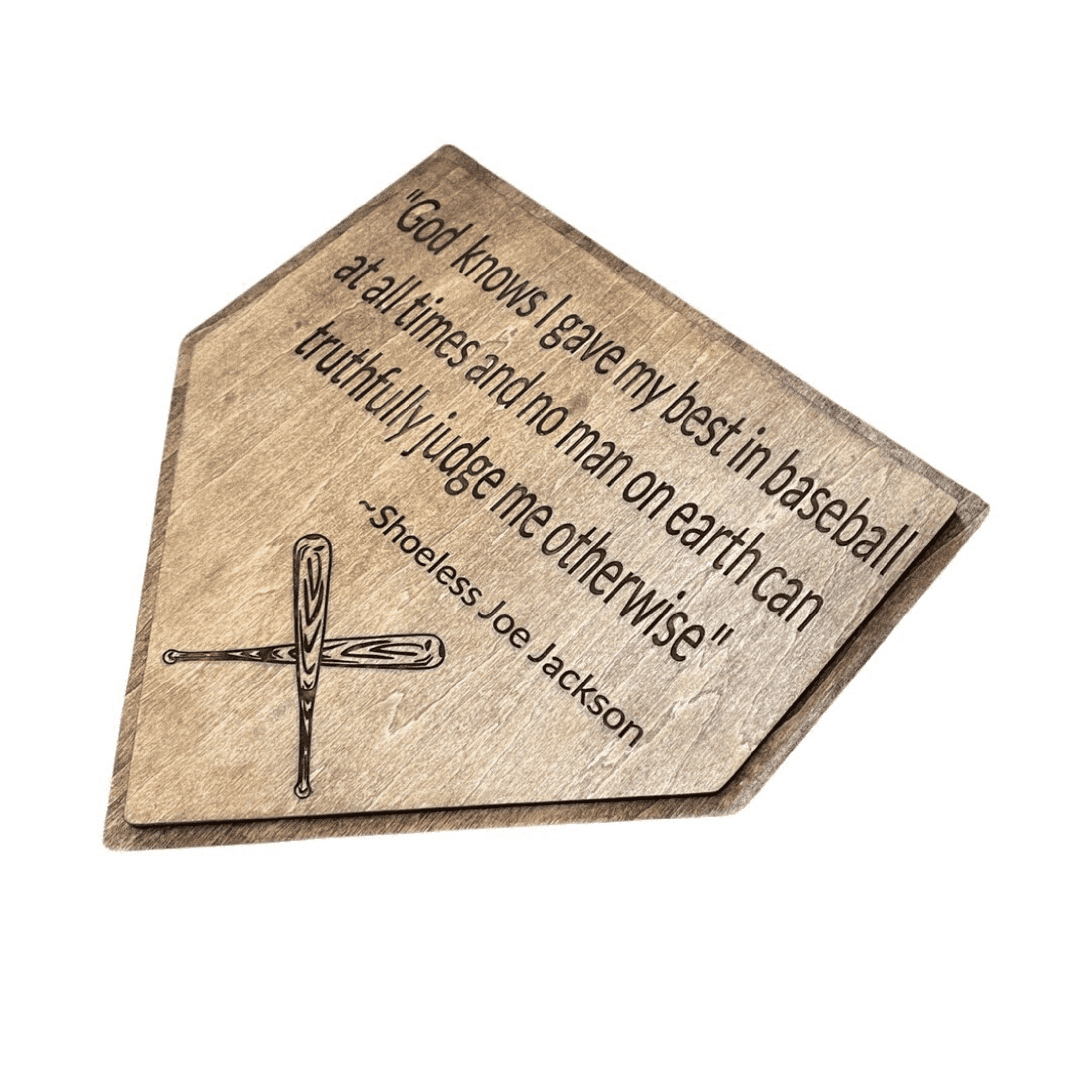 Baseball Home Plate Wall Sign with Shoeless Joe Jackson Quote, Rustic ...