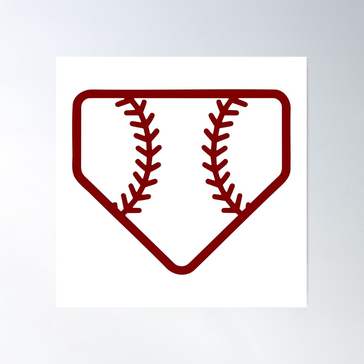 Baseball Home Plate With Stitches Poster Wall Art, Modern Wall Decor ...
