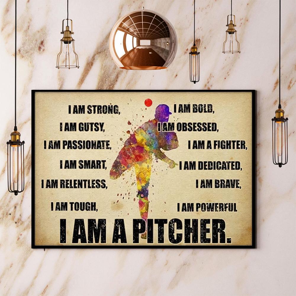 Lgbt Baseball I Am A Pitcher I Am Strong Paper Poster No Frame Matte ...