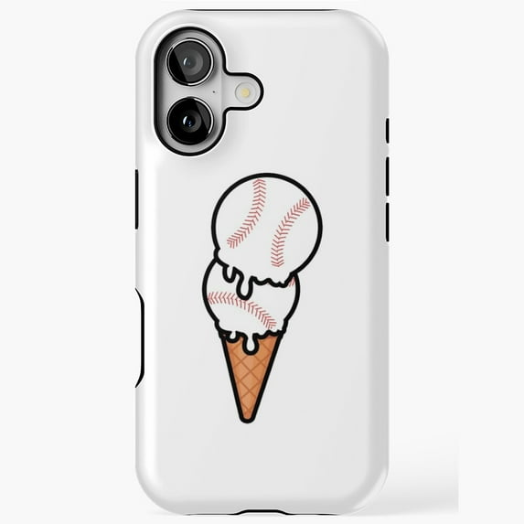 Baseball Ice Cream Double Scoop Design Phone Case for iPhone 17 through ...