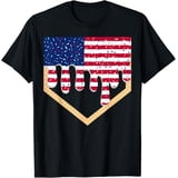 Baseball Ice Cream Drip 4Th Of July Red Blue & White Drip T-Shirt ...