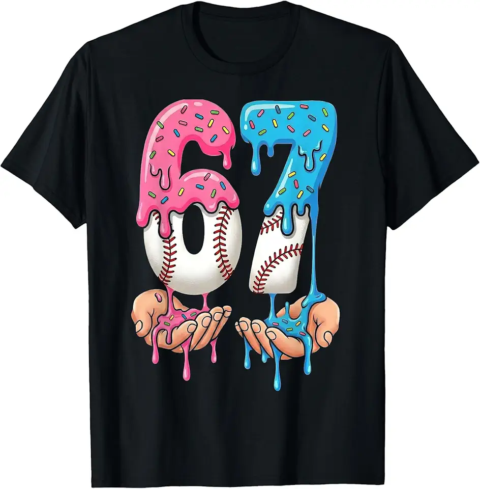 Baseball Ice Cream Drip 67 Hands Six Seven Boys T-Shirt - Walmart.com