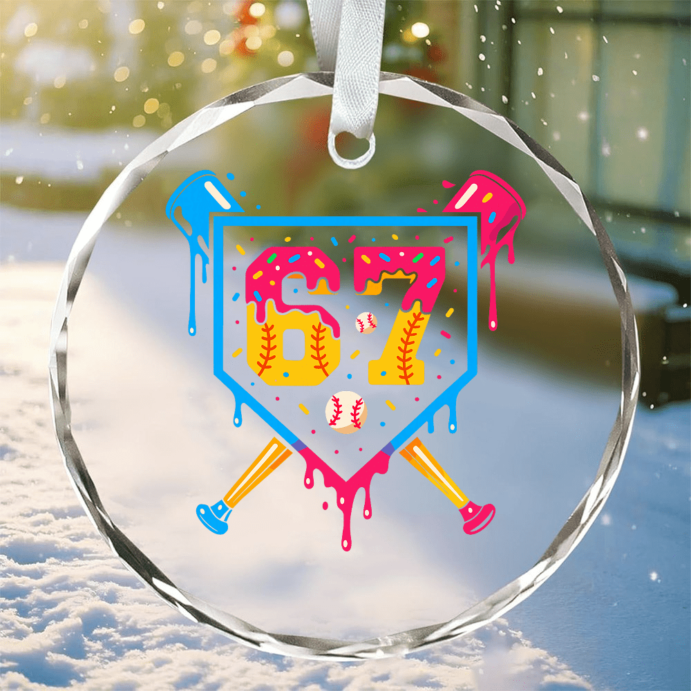 Baseball Ice Cream Drip Number 67 Player 67Th Birthday 1 Ornament Home ...