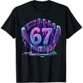 Baseball Ice Cream Drip Number 67 Player 67th Birthday Adult T-shirt ...