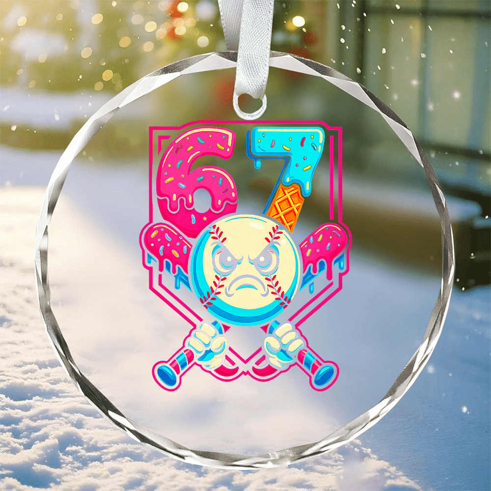 Baseball Ice Cream Drip Number 67 Six Seven 67 Ornament Home Decoration ...