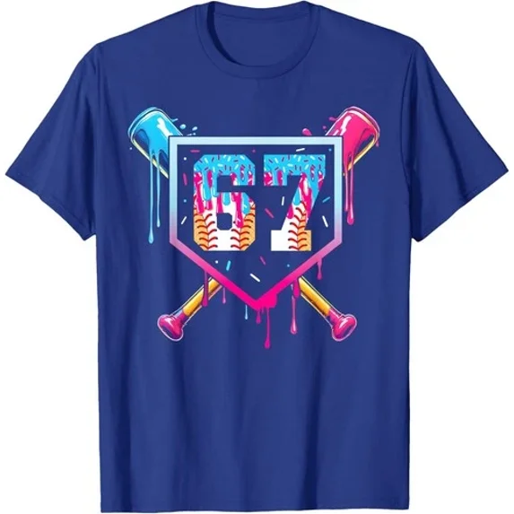 Baseball Ice Cream Drip Player 67th Birthday Unisex T-Shirt - Walmart.com
