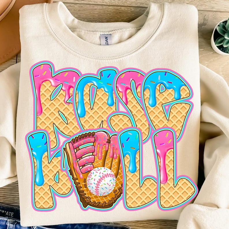 Baseball Ice Cream Drip Sweatshirt, Baseball Mama Drip Sweatshirt, Game ...