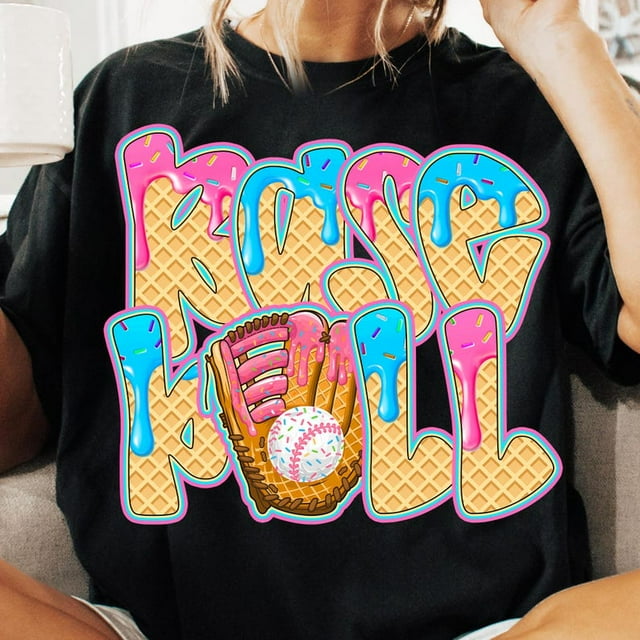 Baseball Ice Cream Drip T-Shirt, Baseball Mama Drip Shirt, Game Day ...