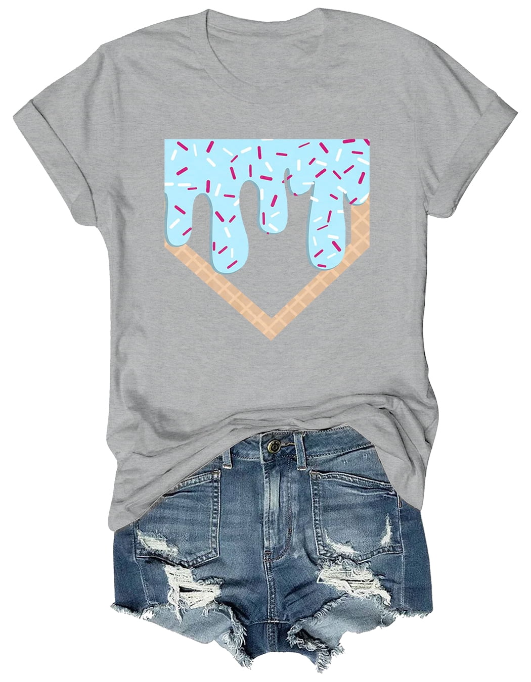 Baseball Ice Cream Dripping Baseball Home Plate Drip Shirt, Baseball ...