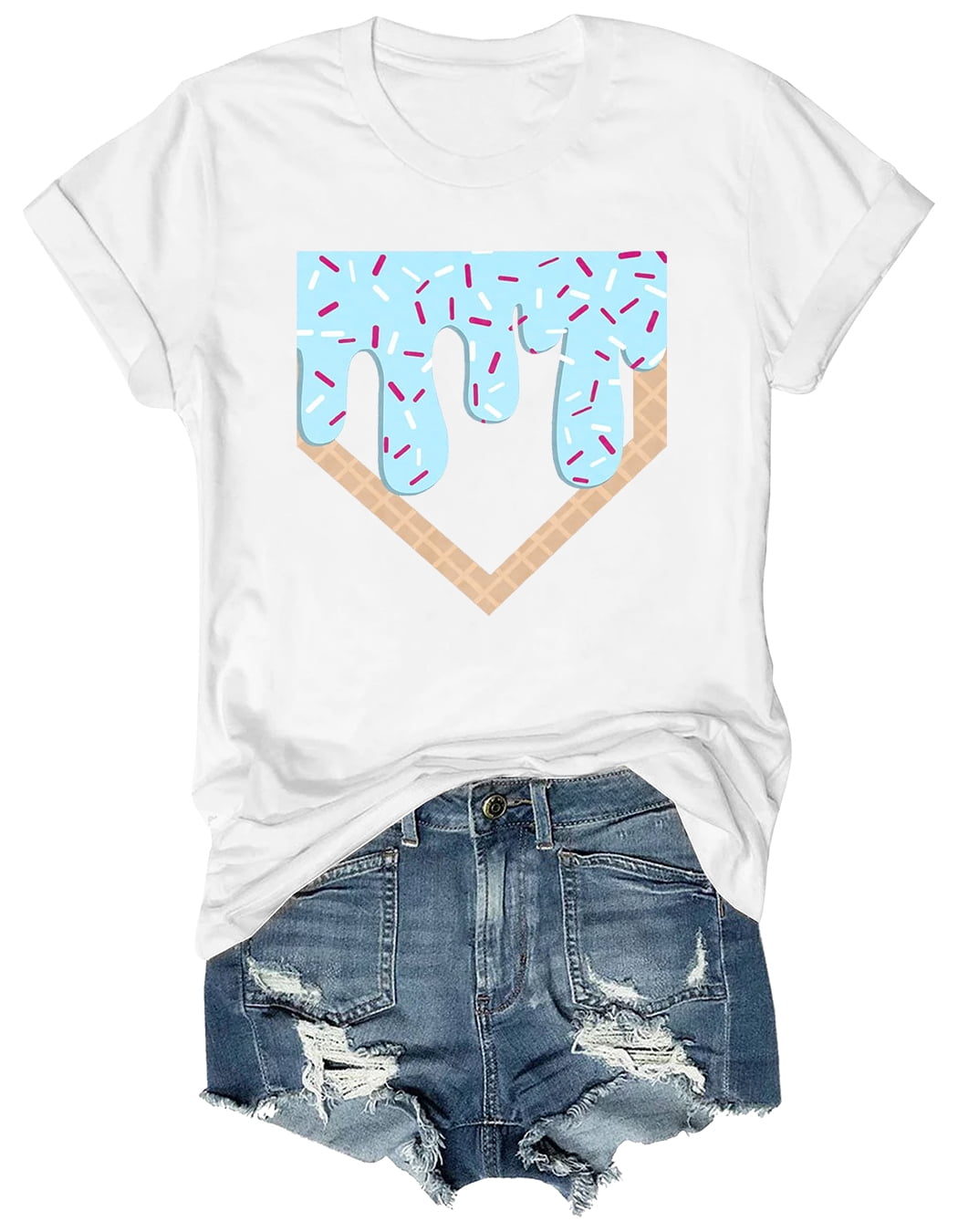 Baseball Ice Cream Dripping Baseball Home Plate Drip Shirt, Baseball ...