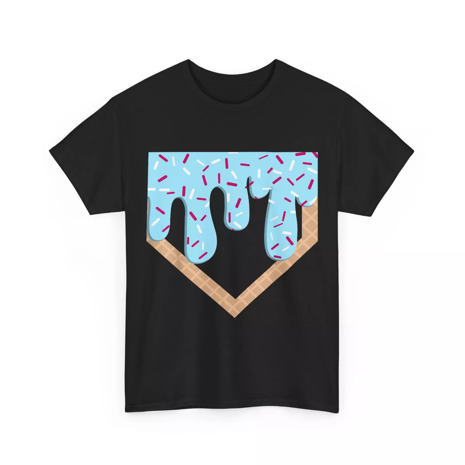Baseball Ice Cream Dripping Baseball Home Plate Drip T-Shirt - Walmart.com