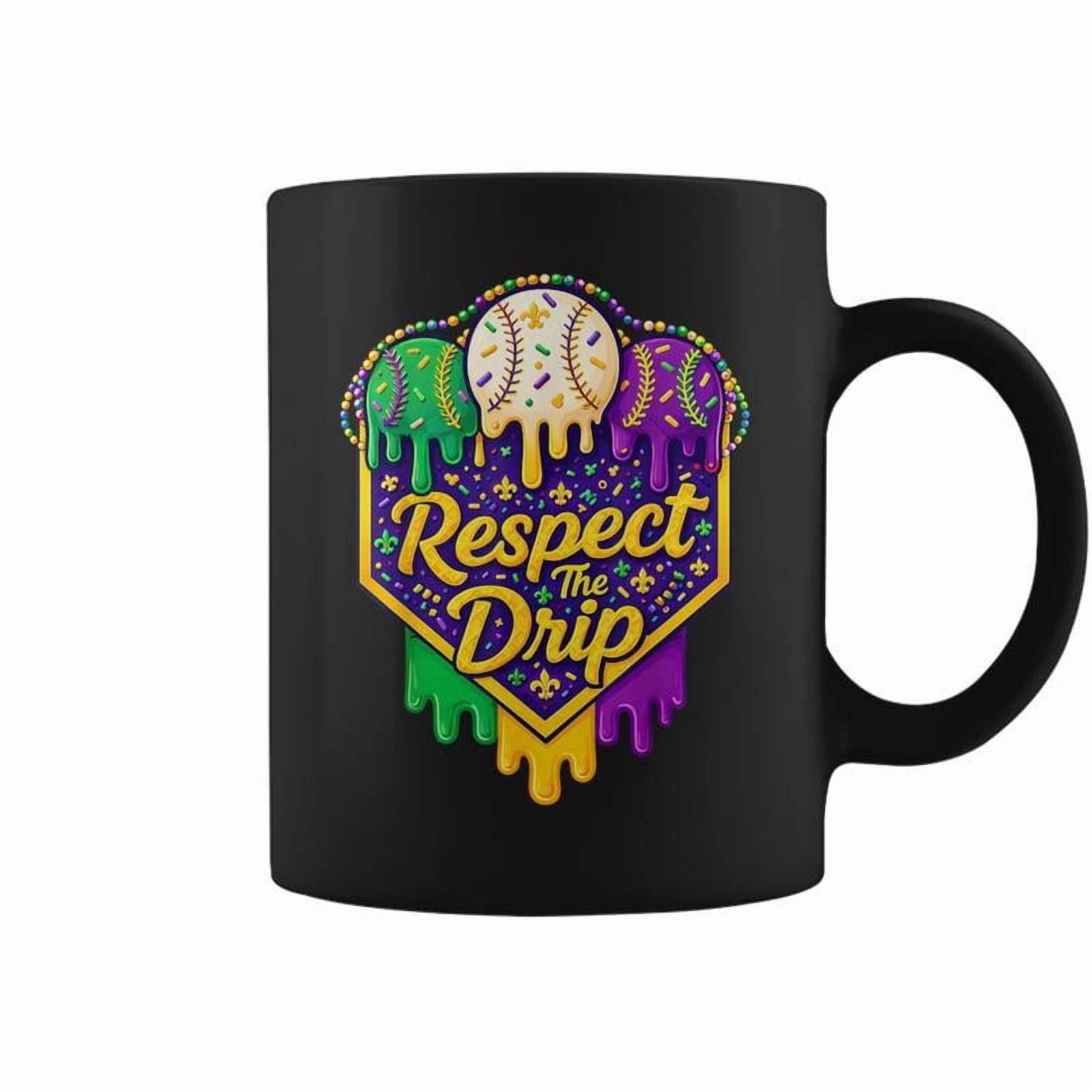 Baseball Ice Cream Respect The Drip Mardi Gras Carnival Boys Coffee Mug ...