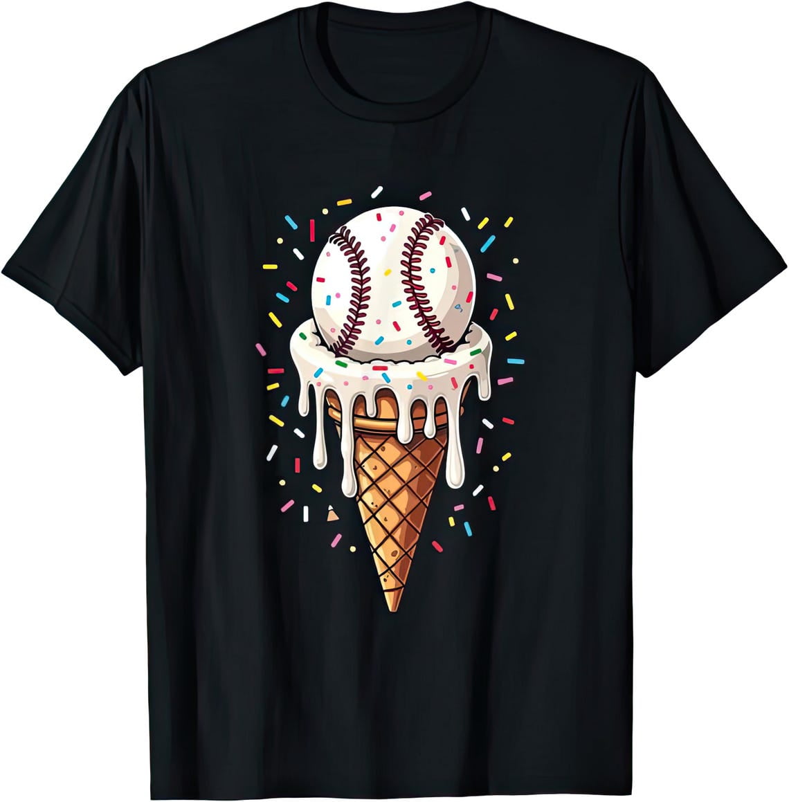 Baseball Ice Cream T Shirt - Walmart.com