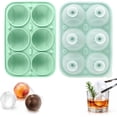 Baseball Ice Molds 6-Cavity Set 2.2 Inch 3D Silicone Reusable With Lid ...