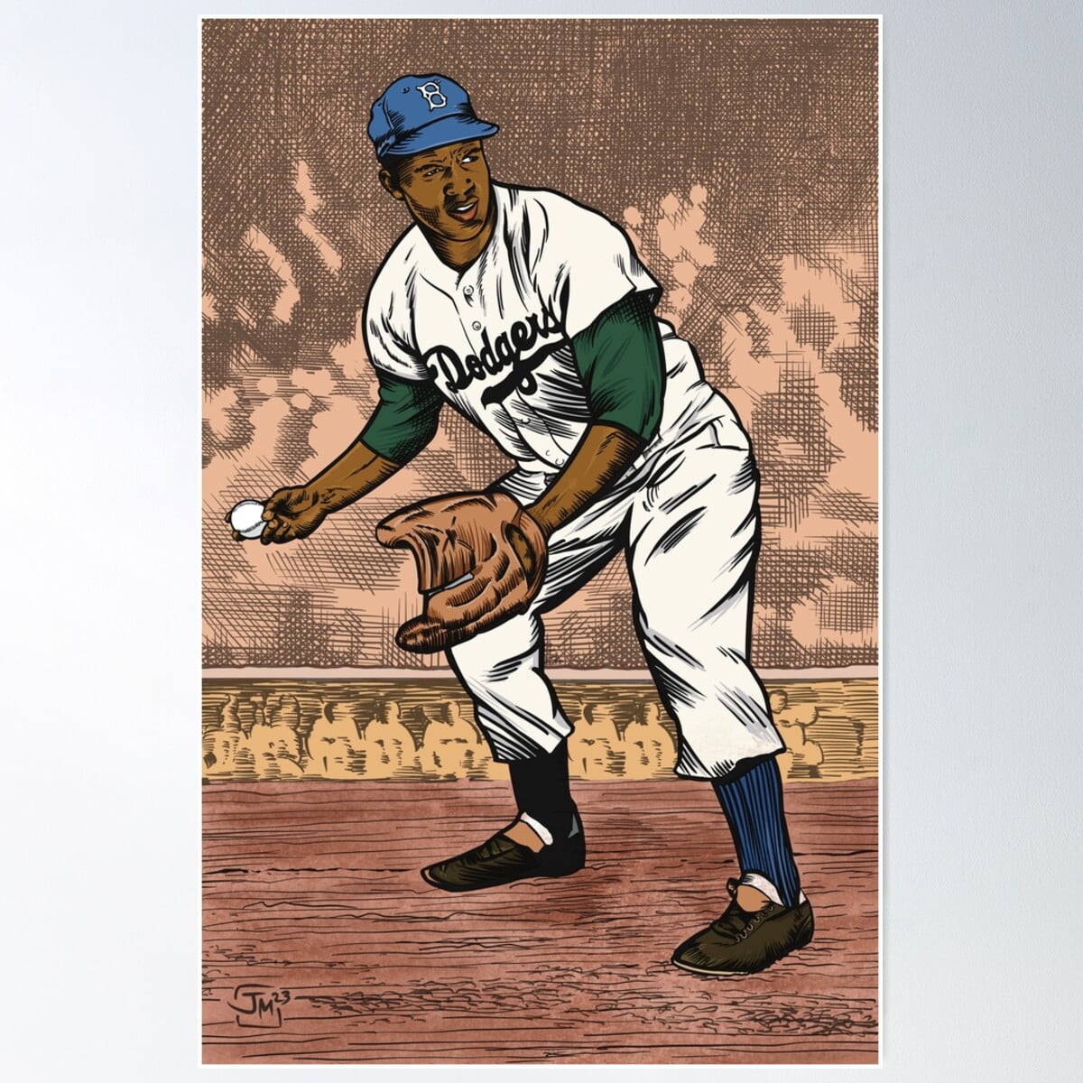 Baseball Illustration Series 7 Poster Wall Art, Modern Wall Decor For ...