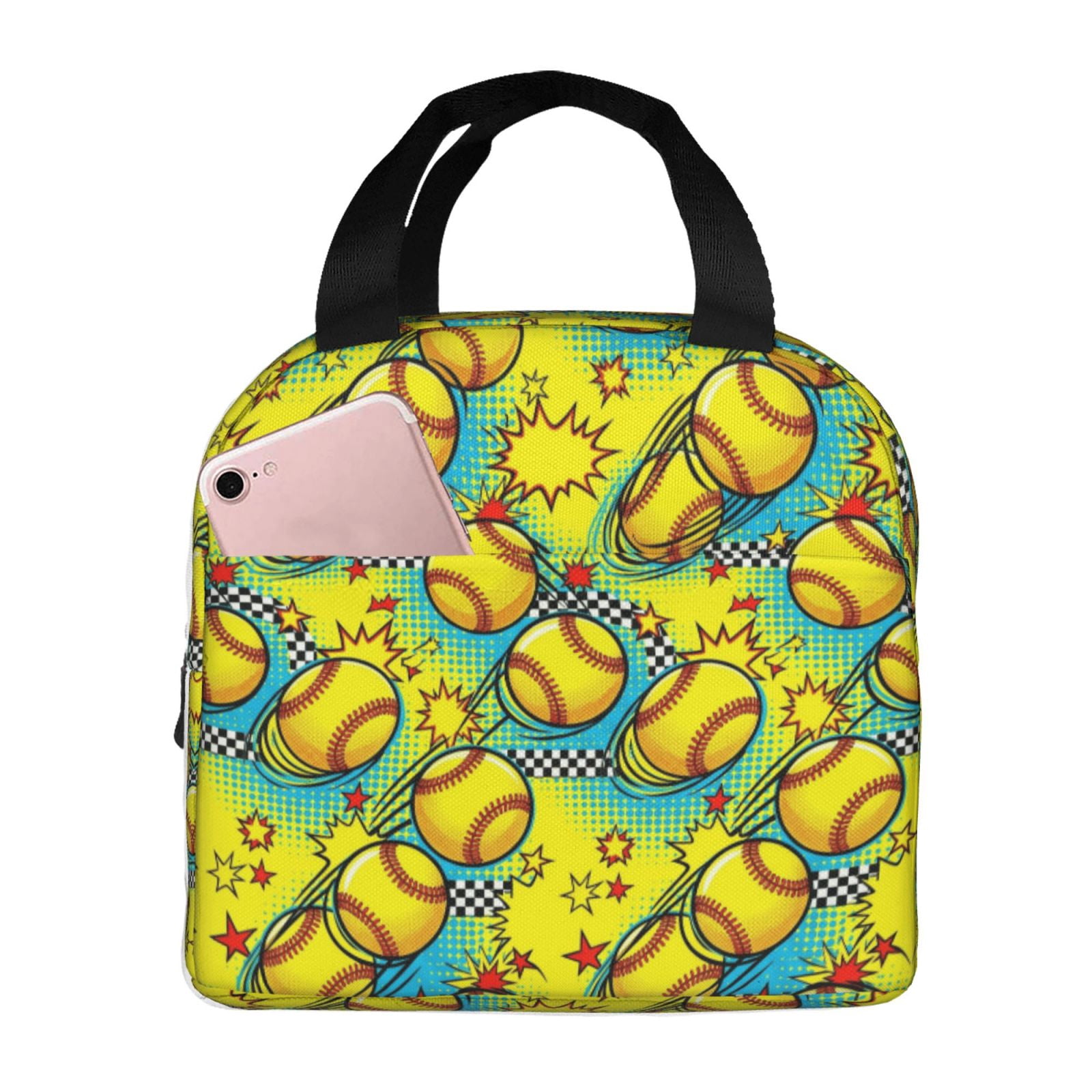 Baseball Insulated Lunch Box, Lunch Bag Thermal Cooler, Reusable ...