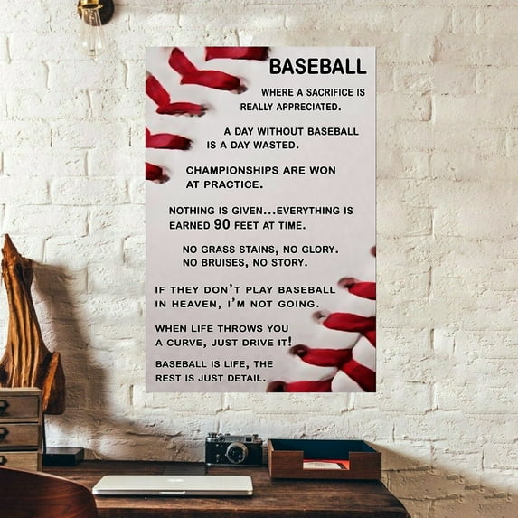 Baseball Is Life Poster Baseball Poster Gift for baseball Lover 16 x 24 ...