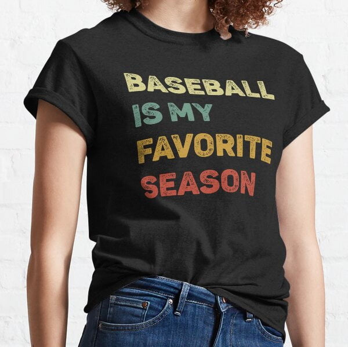 Baseball Is My Favorite Season Retro Classic T-shirt - Walmart.com
