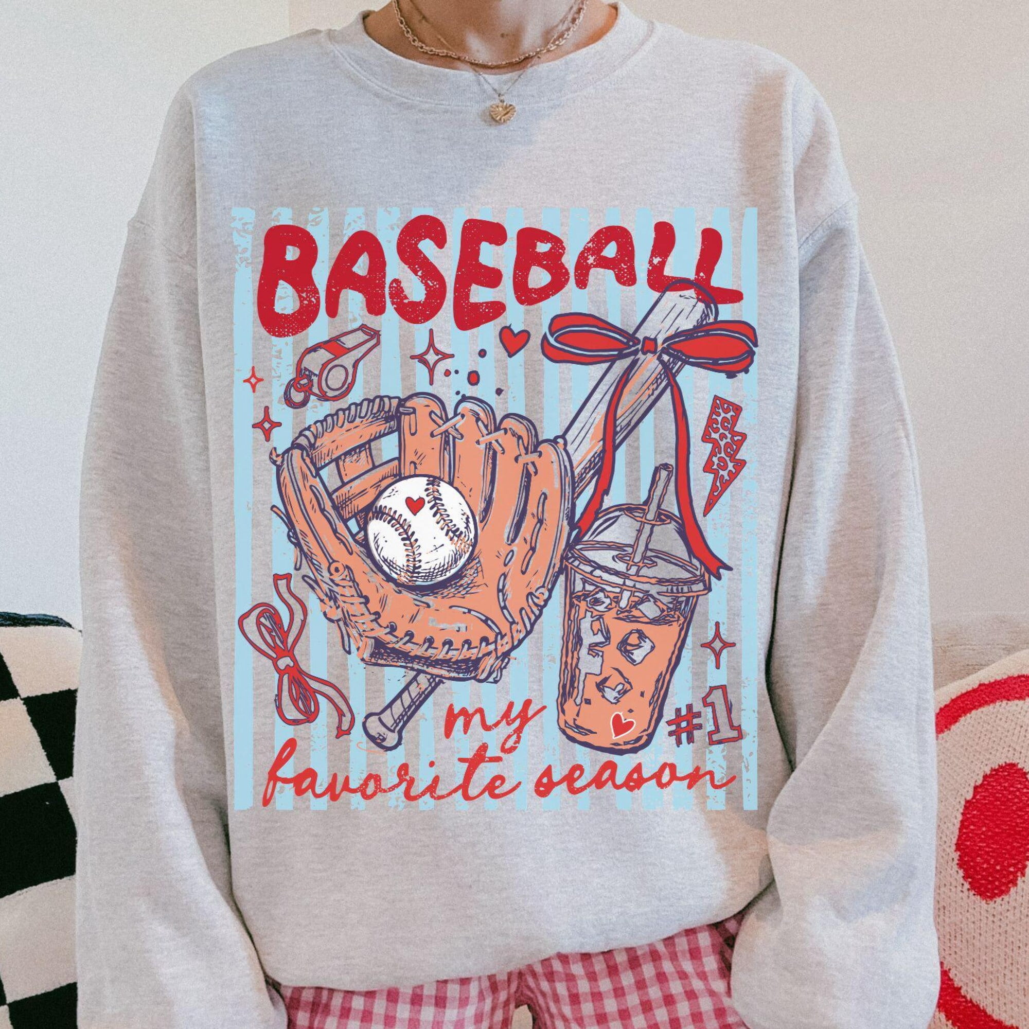 Baseball Is My Favorite Season TShirt Baseball Mom Crewneck Baseball ...