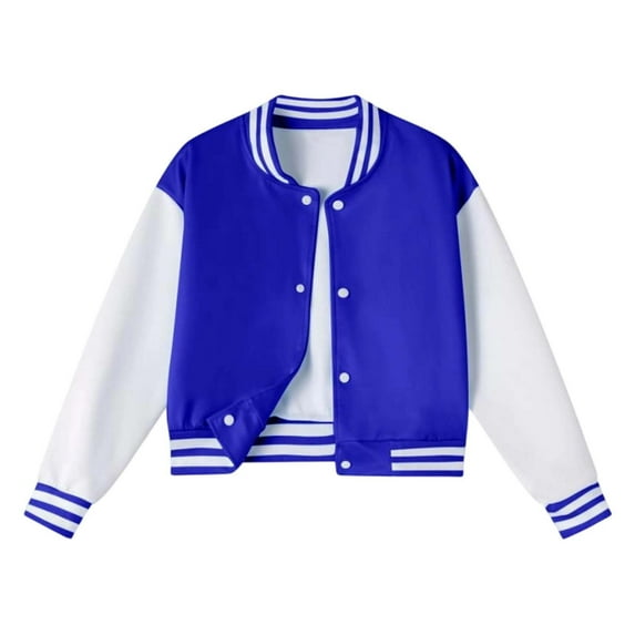 Baseball Jackets for Girl Toddler Long Sleeve Color Block Coat Cute ...