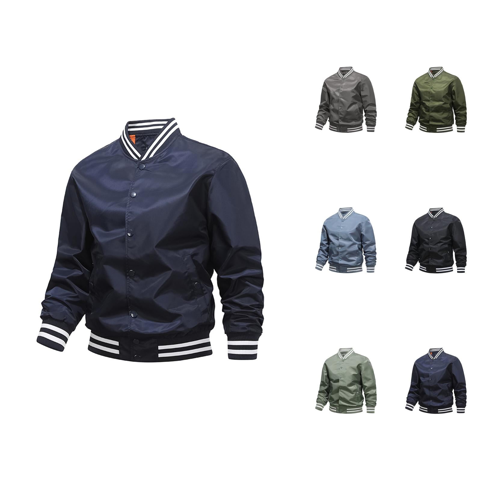 Baseball Jackets for Men 2025 Lightweight Long Sleeve Stand Collar ...