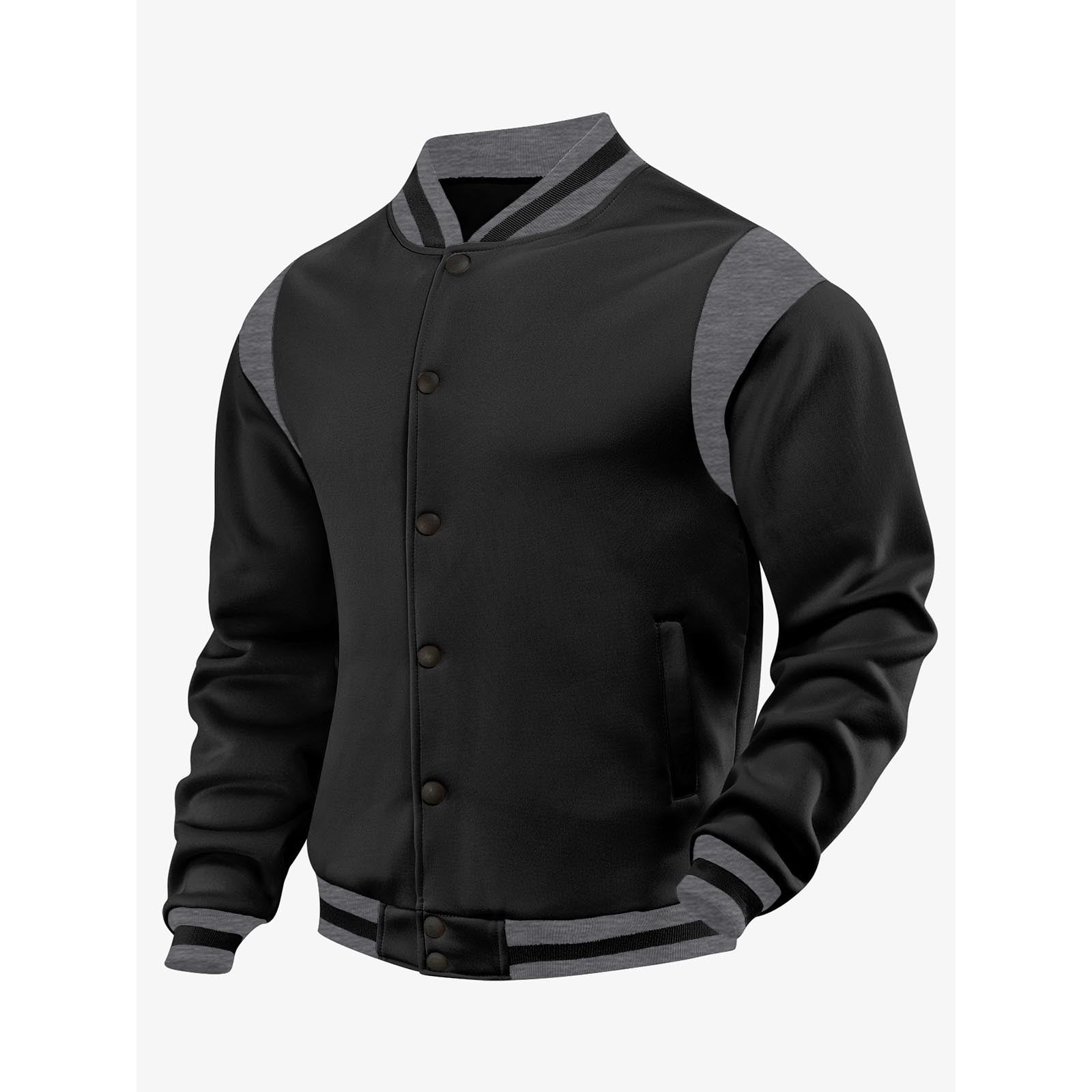 Baseball Jackets for Men with Pockets Fleece Lined Button-Down Coats ...