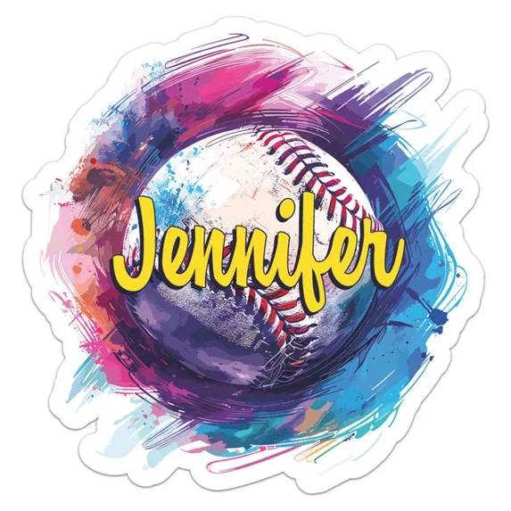 Baseball Jennifer Sticker Phone Decal Water Bottle Stickers Car Decals ...