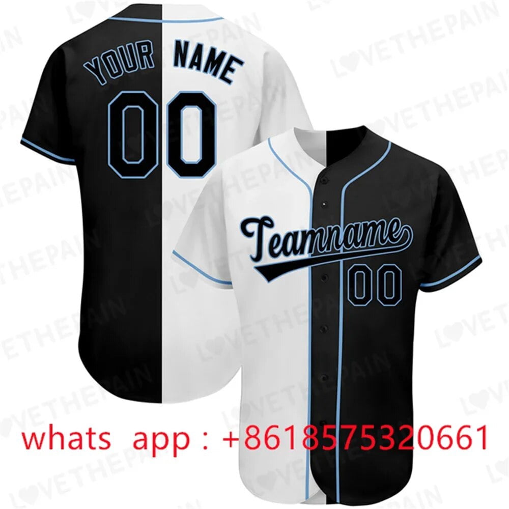 Baseball Jersey Custom Team Shirt Print Personal Name Number Stripe Hip ...