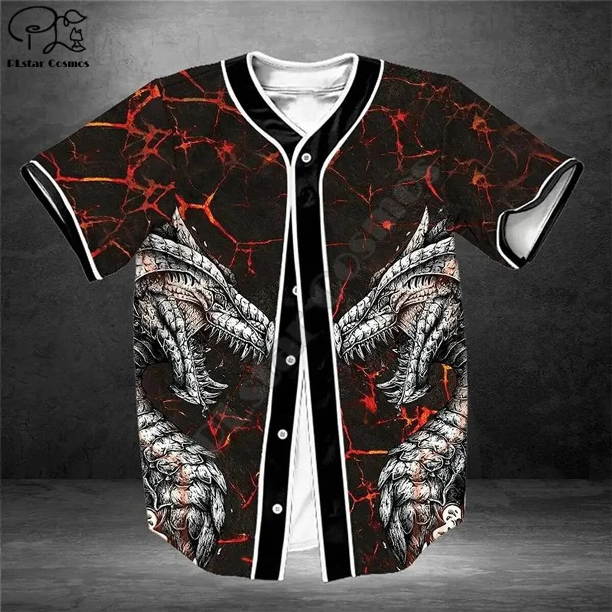 Baseball Jersey Fire Dragon 3D All Over Printed Baseball Jersey Shirts ...