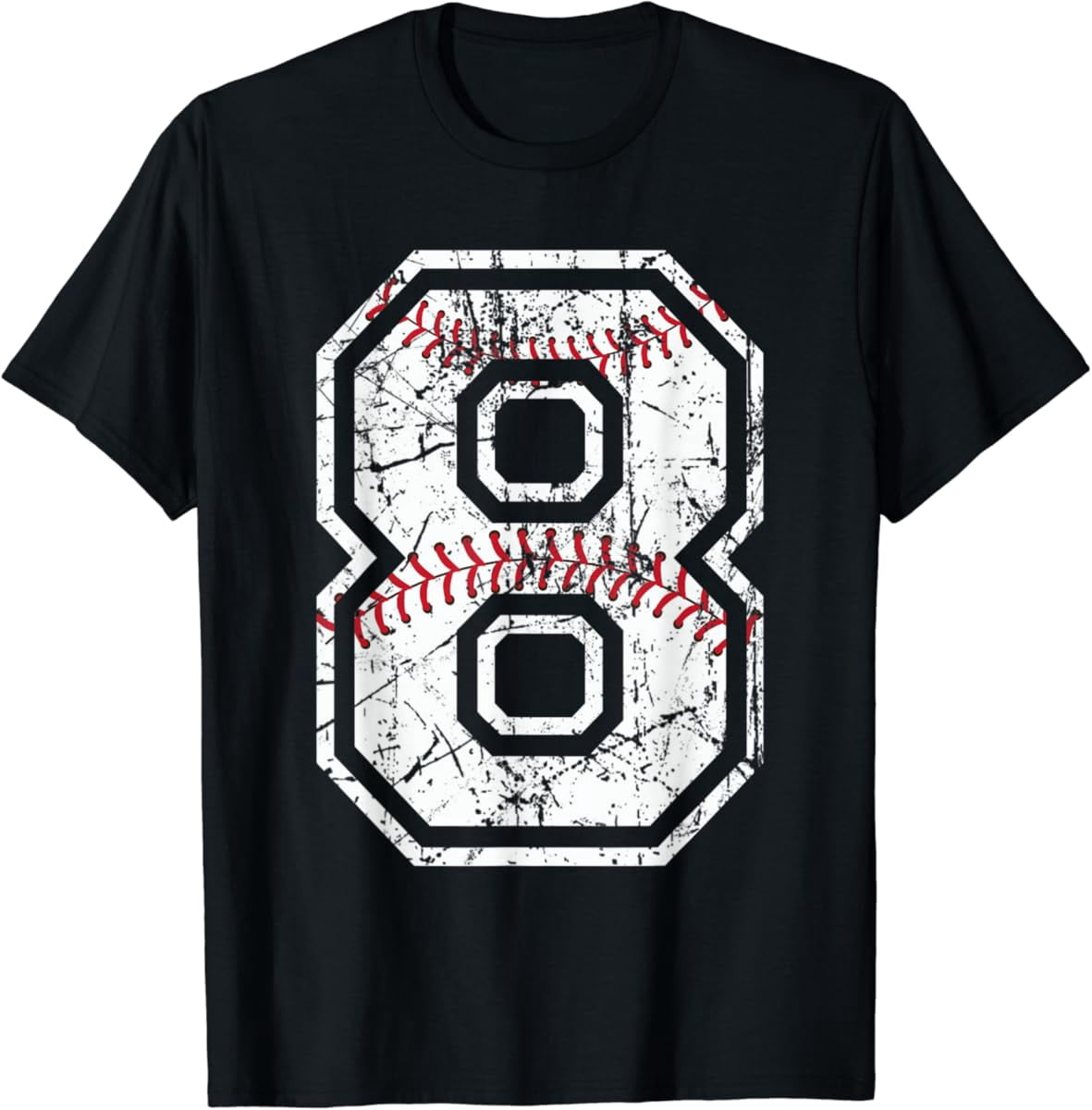 Baseball Jersey Number 8 Vintage Distressed Gift Unisex Men Women T ...