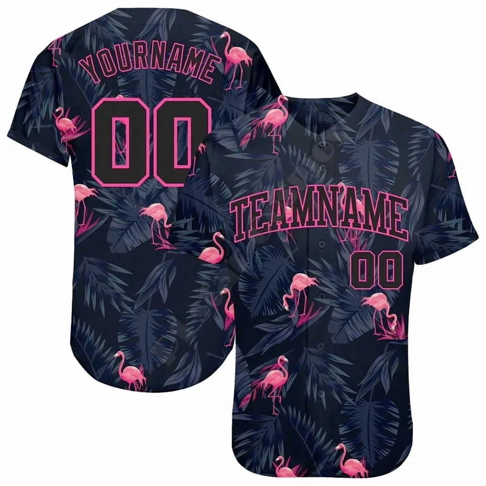Baseball Jersey Shirt Custom Name Pattern Design Flamingo Authentic ...