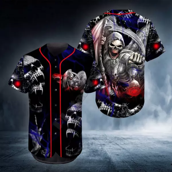 Baseball Jersey Shirt Pray Skull Love Print Shirt 3D Printed Shirts Hip ...