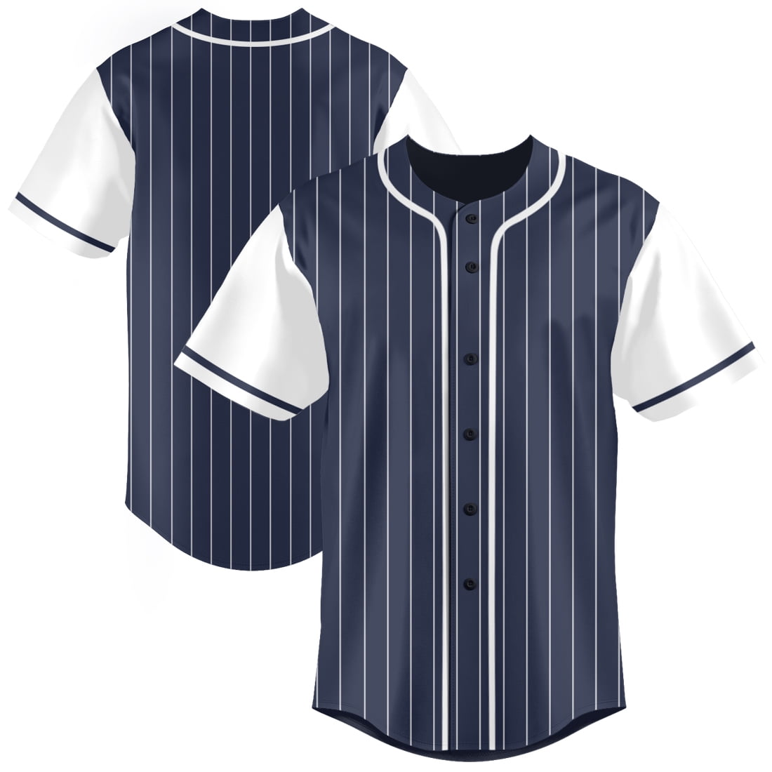 Baseball Jersey Striped Shirt for Men Short Sleeve Button Down Team ...