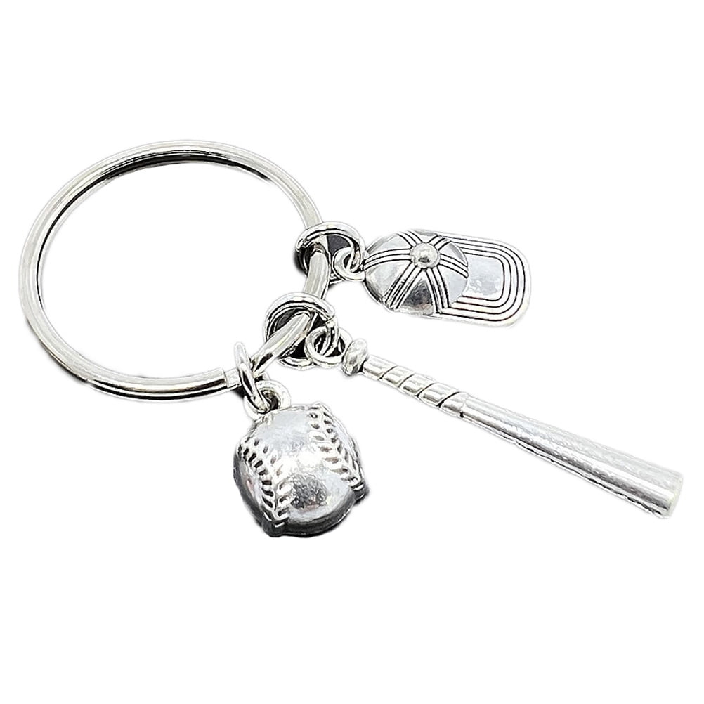 Baseball Keychain Sports Key Ring: Baseball Bat Key Charm Metal Sports ...