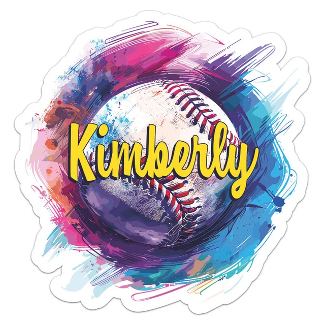 Baseball Kimberly Sticker Phone Decal Water Bottle Stickers Car Decals ...