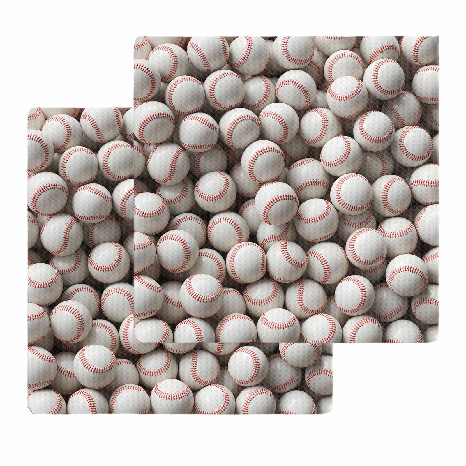 Baseball Kitchen Dish Towels for Drying Dishes Set of 2, White Red Art ...