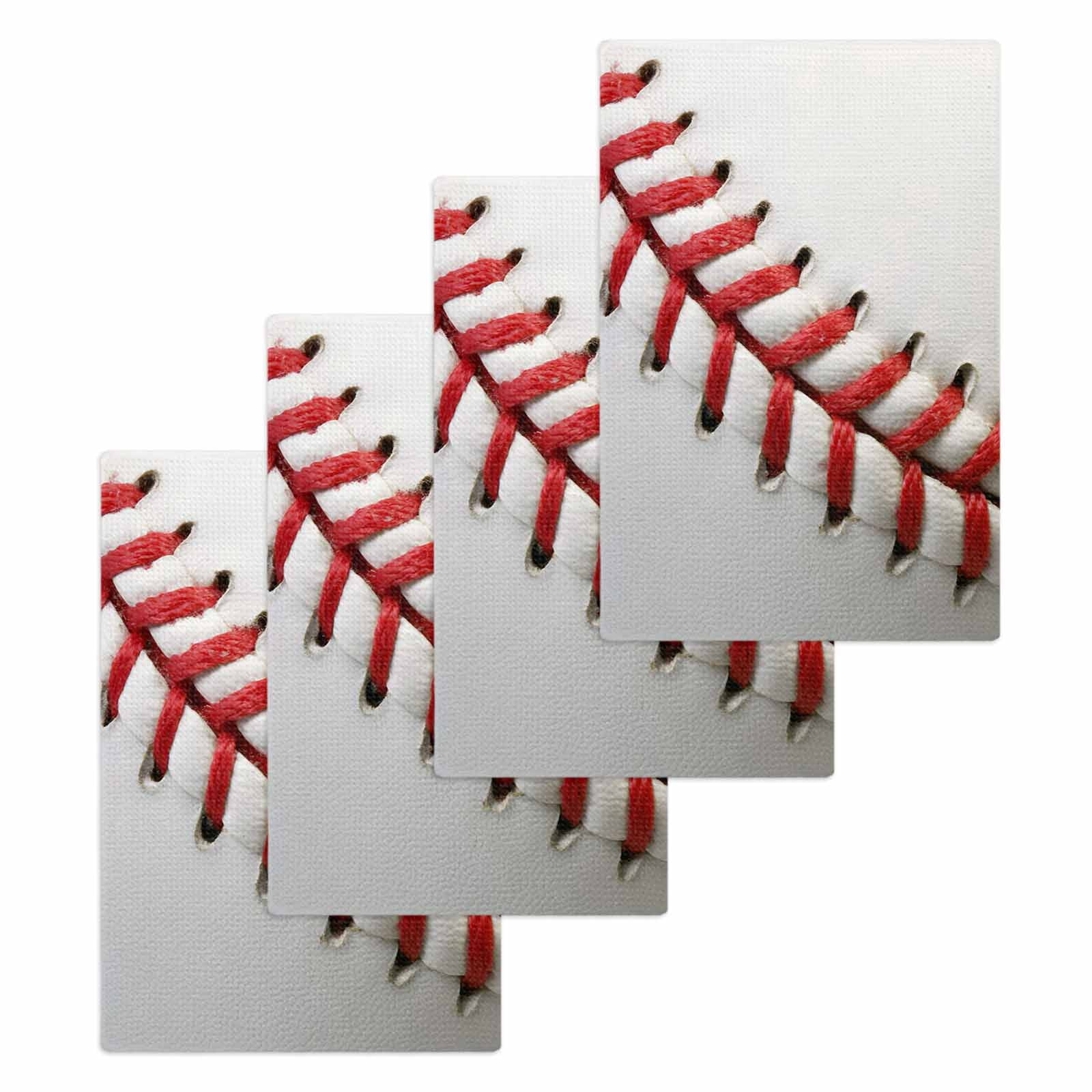 Baseball Kitchen Dish Towels for Drying Dishes Set of 4, Red White ...