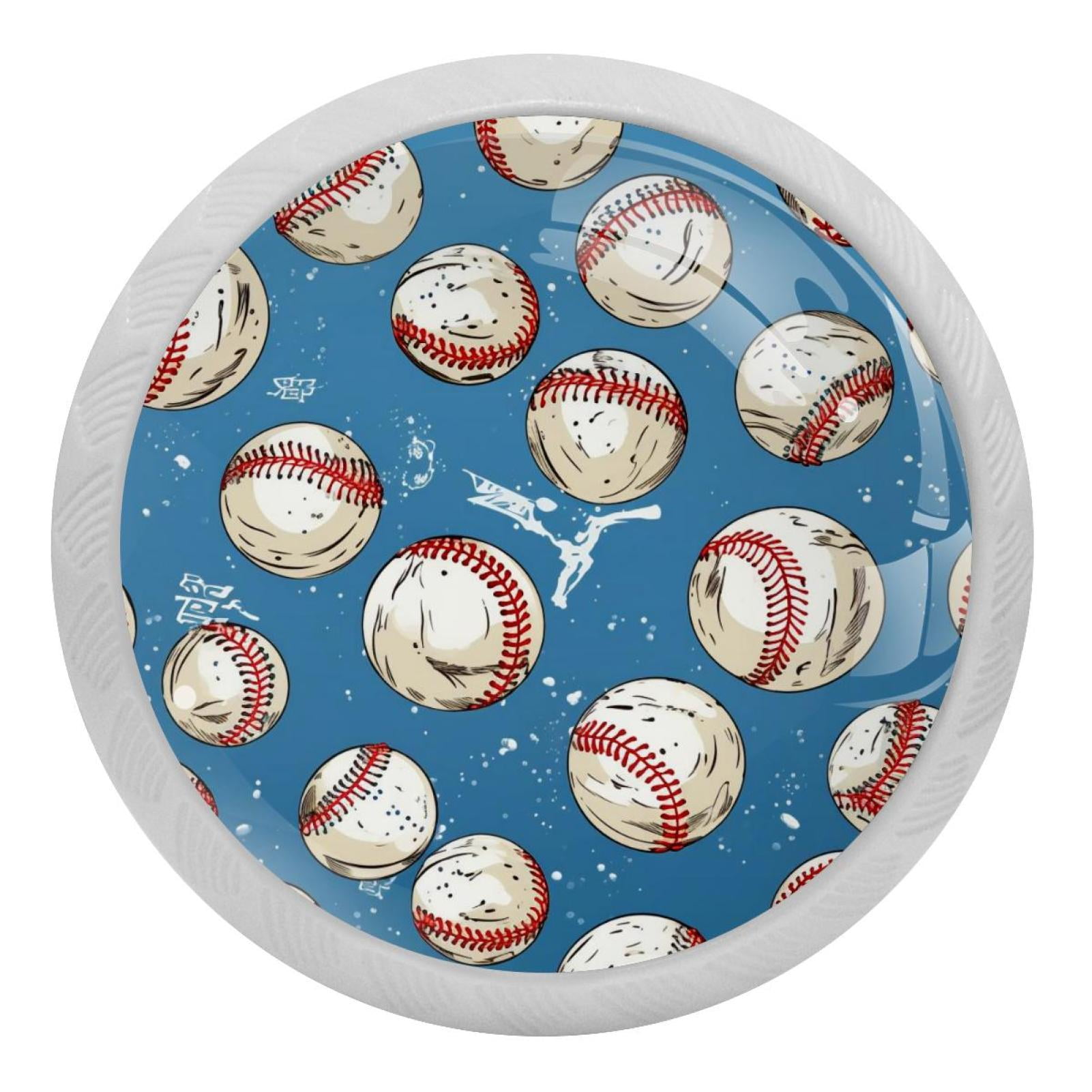 Baseball Kitchen Hardware: Fluorescent Drawer Pulls - Round 4-Pack ...