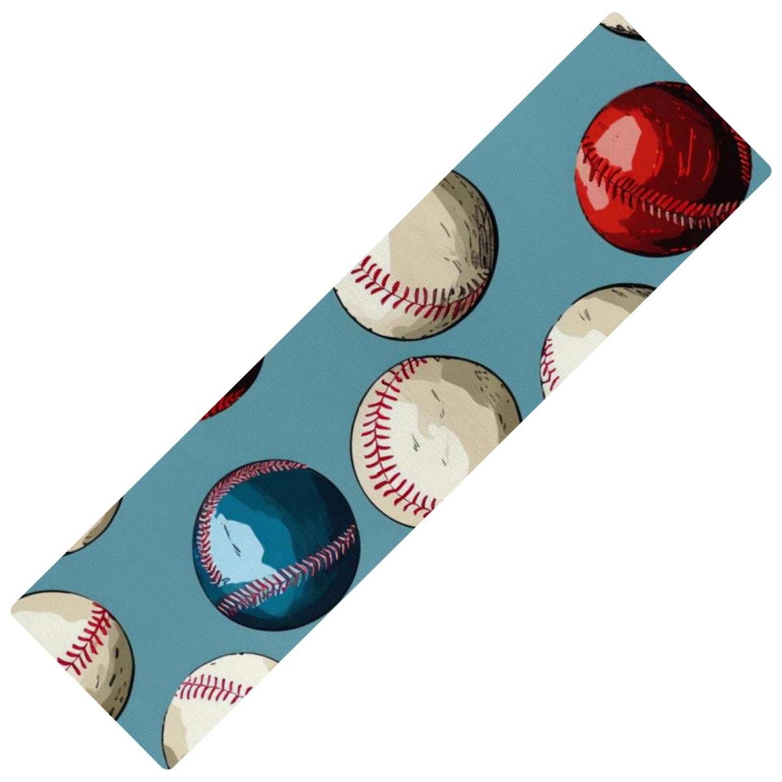 Baseball Kitchen Mat Rubber Runner Rug, Rectangular 15.7"x59", Washable ...
