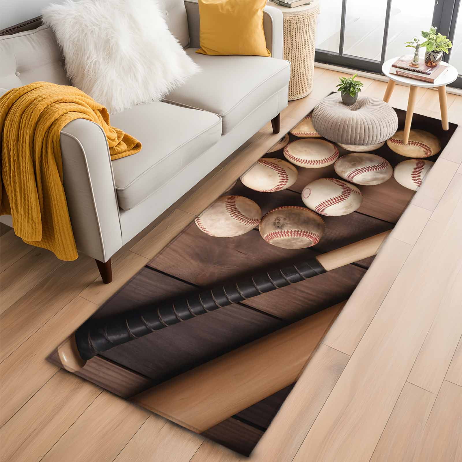 Baseball Kitchen Runner Rug 2x6 Washable Runners for Hallway Non Slip ...