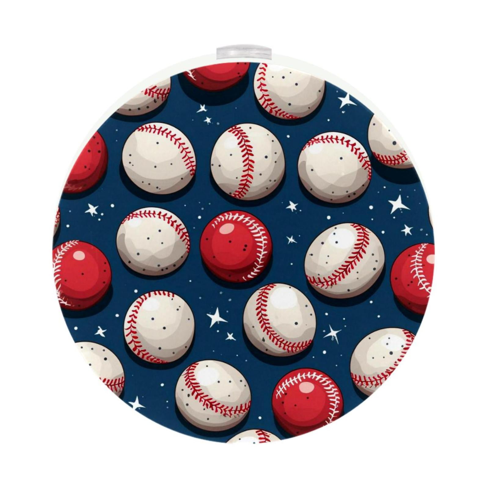 Baseball LED Round Night Light-2PCS, Energy Efficient Plug-in Bedroom ...