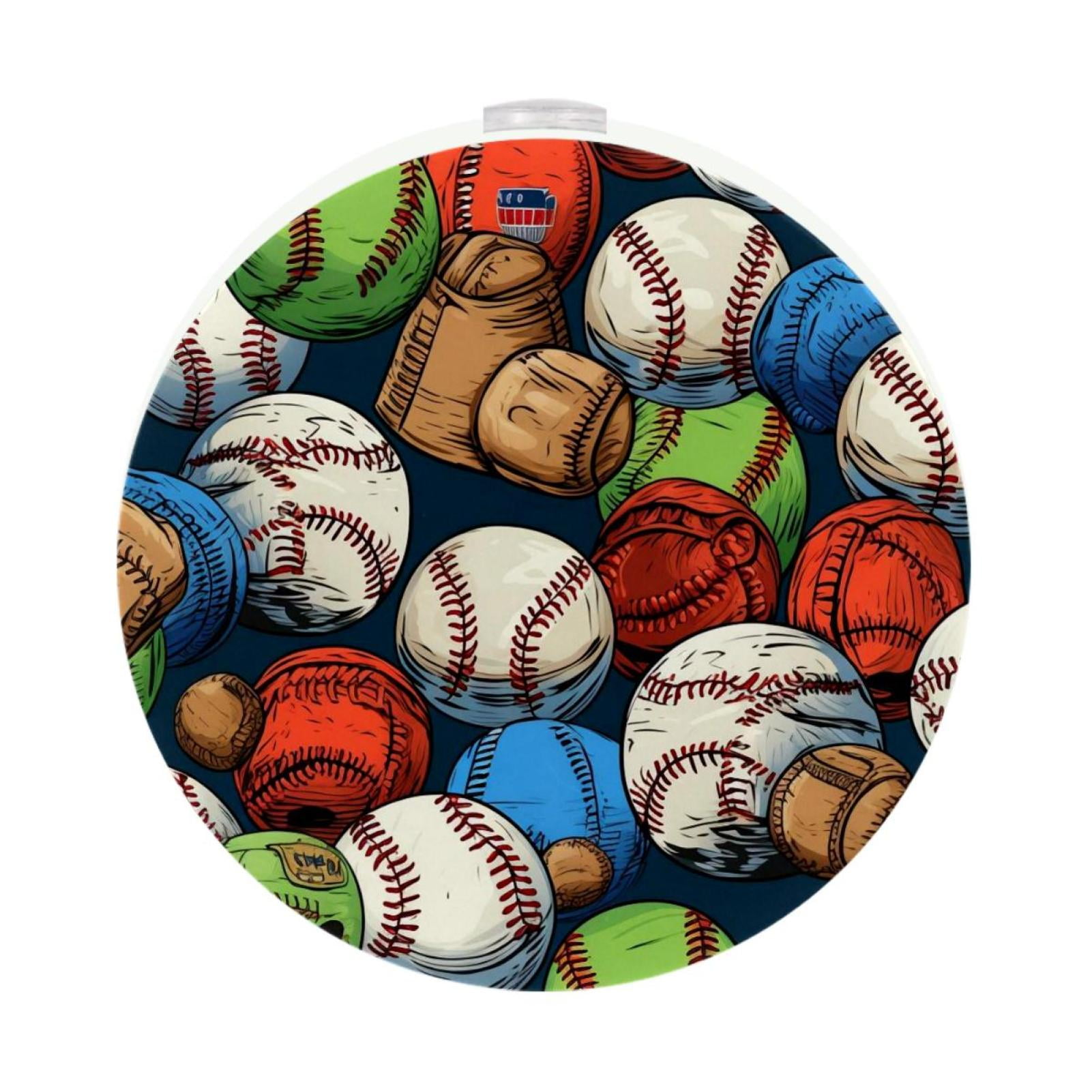 Baseball LED Round Night Light (2PCS) – Energy Efficient Plug-in Lamp ...